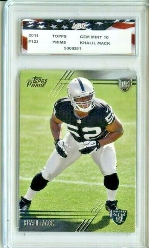 2014 Topps Prime #123 Khalil Mack Rookie Card AGC 10 Gem Mint | eBay