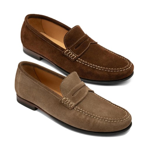 Loake Mens Jefferson Moccasin Shoe Brown Flint Suede Sizes UK 7.5 To UK ...