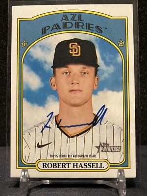 2021 Topps Heritage Minors Auto ROA-RH Robert Hassell Padres Autograph ...
