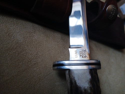 Vtg Custom Buck Knife 118 Limited Ed. Serialized #33 Stag 80's Leather ...