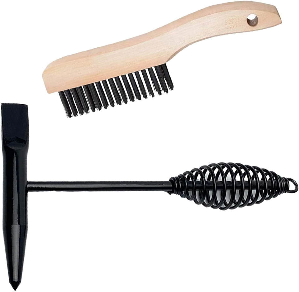 2 Pack Welding Chipping Hammer and Wire Brush Set, 11" Hammer with Coil ...