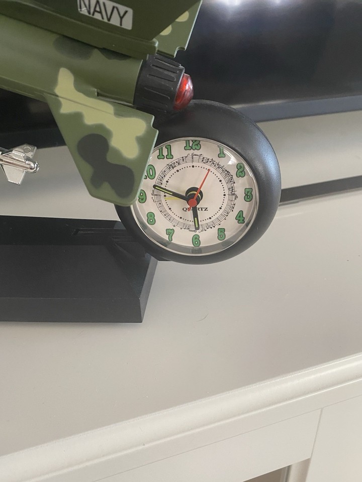 Vintage F-16 Fighter Jet Desk Clock Navy Camouflage Military Aviation ...