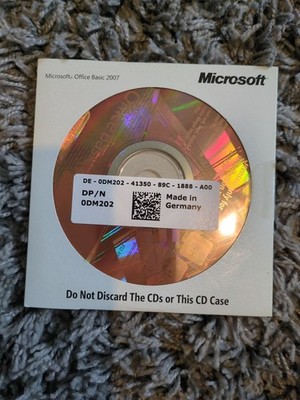 Microsoft Office 2007 Basic OEM DELL CD - Unopened - Complete With COA ...