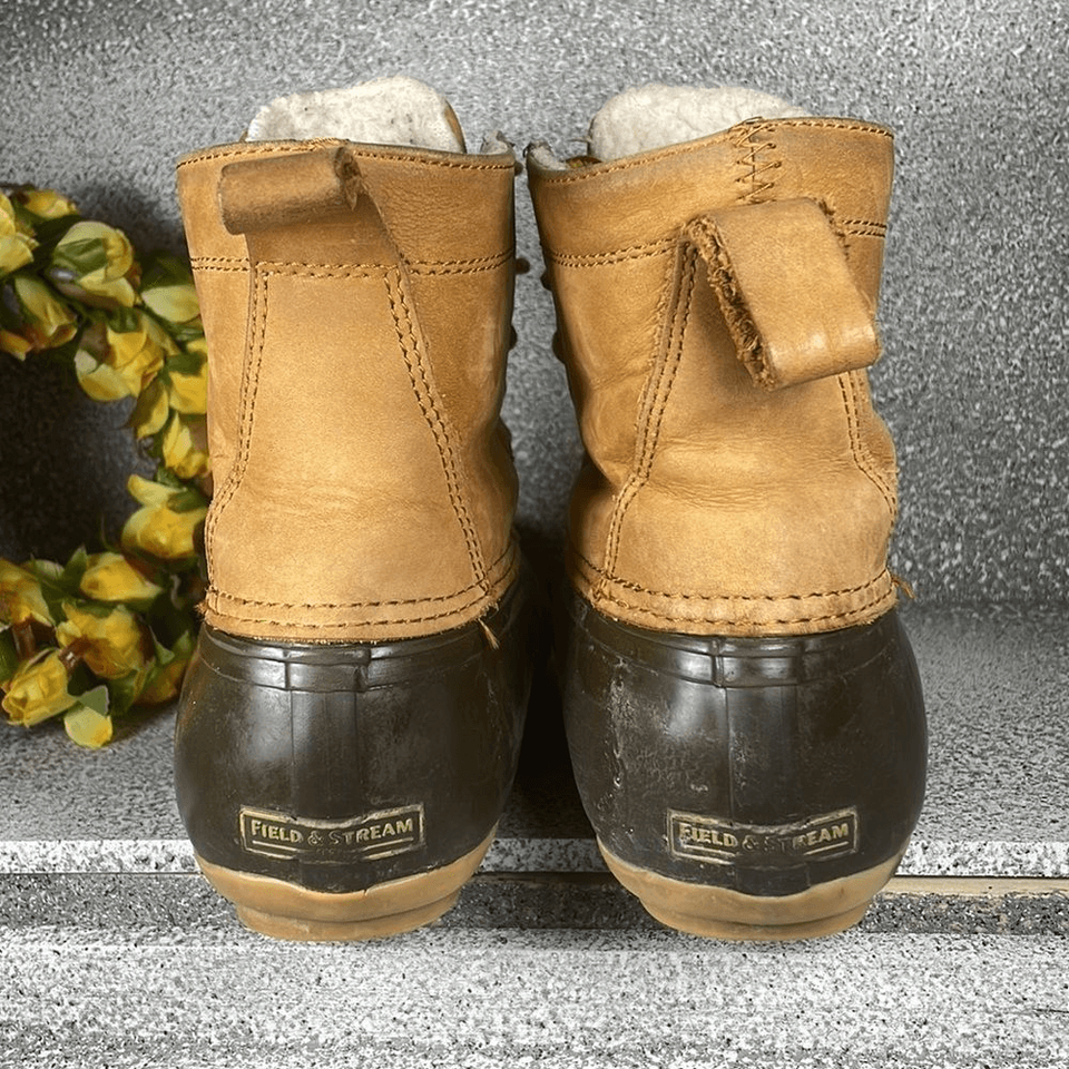 Field & Stream Merrimac Rain Boots Waders Leather and Rubber Shoes Bean ...