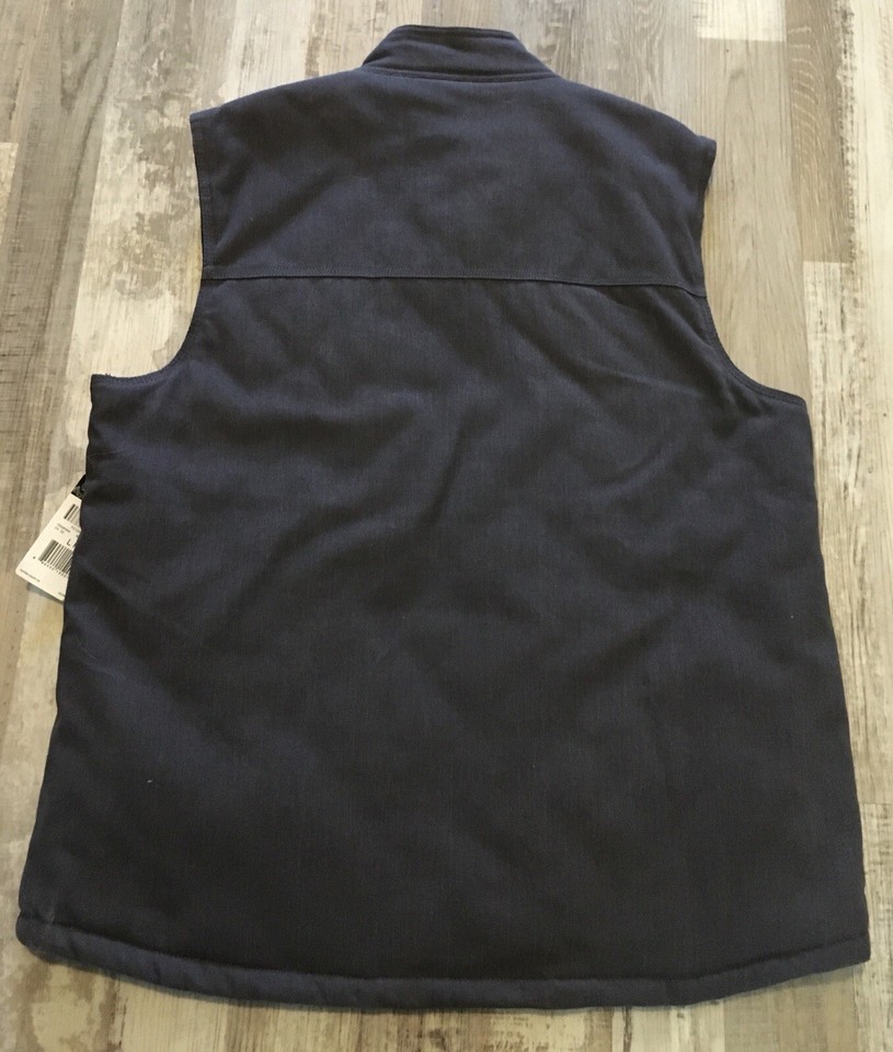 WALLS DuPont Kevlar Insulated Vest Mens Large Gray Canvas Zip Up $99 | eBay