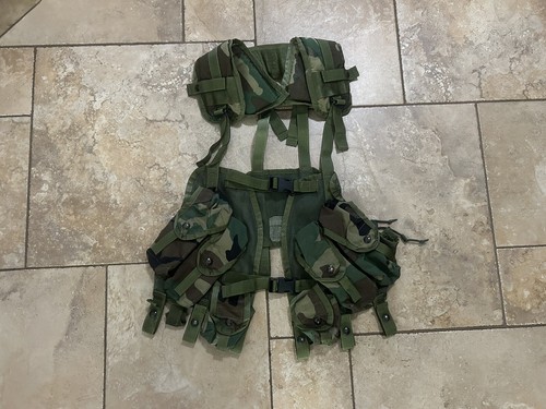 Military Surplus USGI Load Bearing Vest LBV Enhanced Woodland Camo M-88 ...