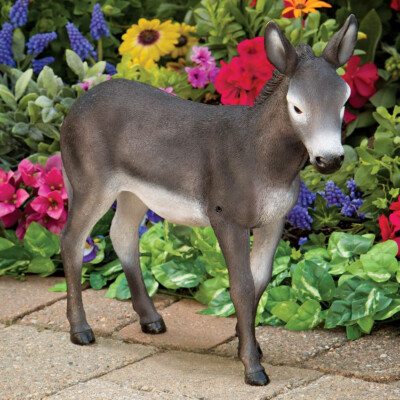 Motion Sensor Activated Barnyard Donkey Garden Farm Sculpture Statue ...