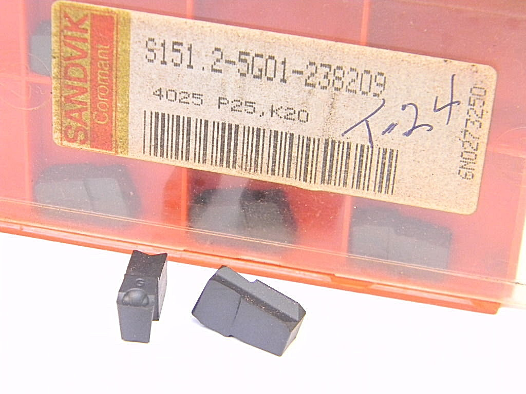 New Surplus 10pcs. Sandvik S151.2-5G01-238209 Grade: 4025 Carbide ...