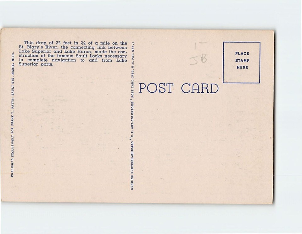 Postcard Sault Ste. Marie Rapids Michigan-Ontario USA Canada | eBay