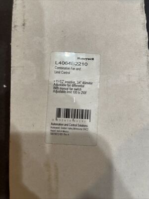 NEW Honeywell L4064B2210 11.5" Fan/Limit Control Switch IN BOX | eBay