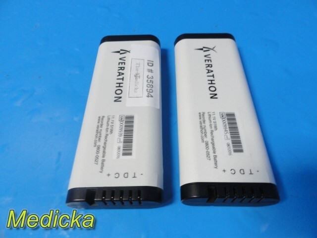 2X Verathon 0800-0527 BladderScan Prime Li-Ion Rechargeable Battery ...