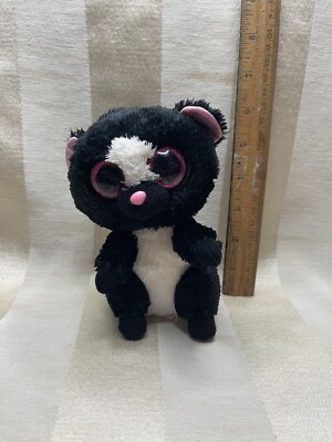 Ty Beanie Boos FLORA the Skunk 6" Beanbag Plush Stuffed Animal Glitter ...