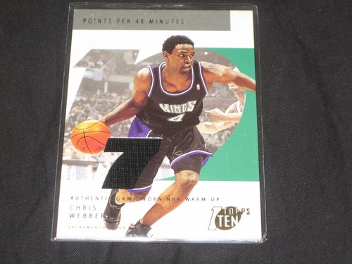 CHRIS WEBBER 2002 KINGS TOPPS CERTIFIED AUTHENTIC GAME WORN JERSEY CARD ...