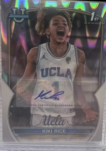 Kiki Rice - Bowman U first edition autographed card 112/199 Raywave ...