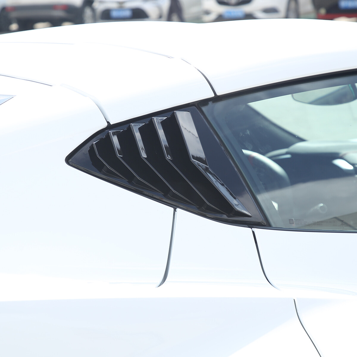 Glossy Black side window Quarter louvers air vent Cover tirm for C8 ...