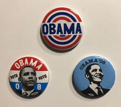 Barack Obama 2008 Presidential Campaign 1.25" Pinback Button Pins Set ...