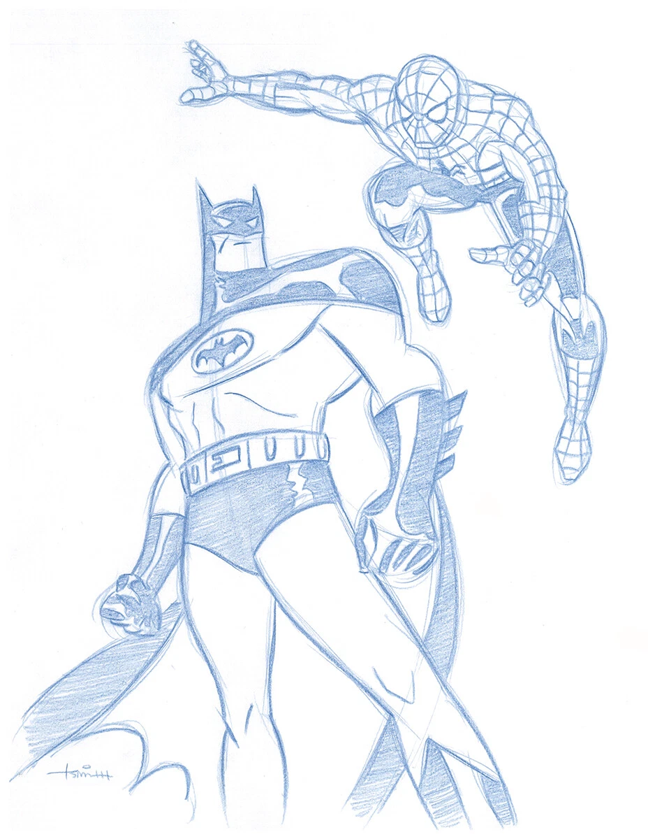 Batman Vs Spiderman Drawing