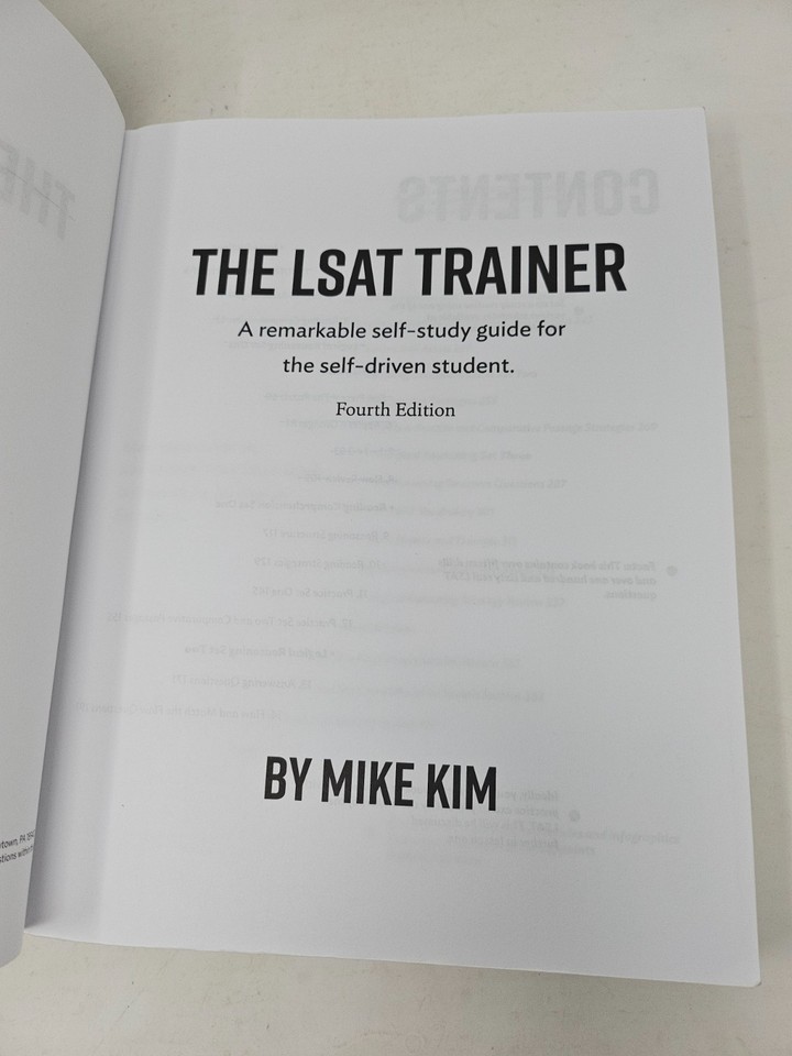 The LSAT Trainer 4th Edition Mike Kim 2022 Test Prep Paperback Heavily ...