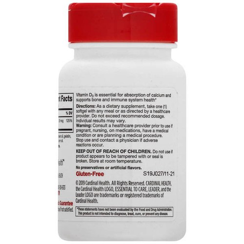 (2PK) Leader Vitamin D3 25 mcg Dietary Supplement, 120 Softgels ...