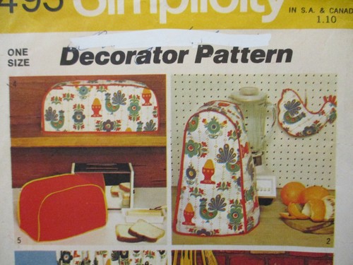 Vintage Simplicity Decorator Pattern 5495 Appliance Covers Pot Holders ...