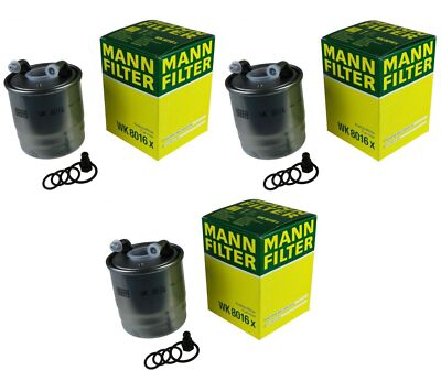 Set of 3 Fuel Filters Mann WK8016x For Mercedes S212 W204 A204 C207 ...