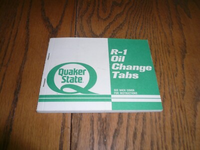 1950's QUAKER STATE OIL CHANGE TABS STYLE R-1 SERVICE RECORD BOOK | eBay