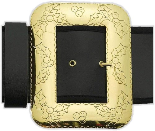 HALCO PROFESSIONAL SANTA BELT- NAUGAHYDE/FAUX LEATHER WITH GOLD METAL ...
