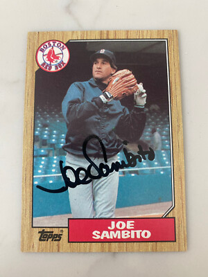 JOE SAMBITO 1987 Topps #451 autographed signed baseball card Boston Red ...
