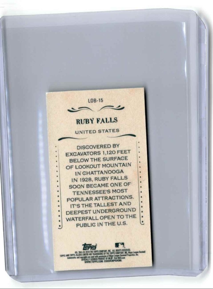 2019 Topps Allen & Ginter Look Out Below! Ruby Falls #LOB-15 | eBay