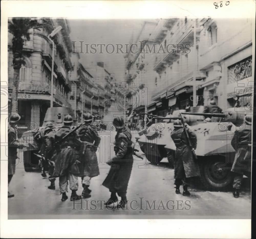 1960 Press Photo Riot police throw tear gas grenades at protesters in ...