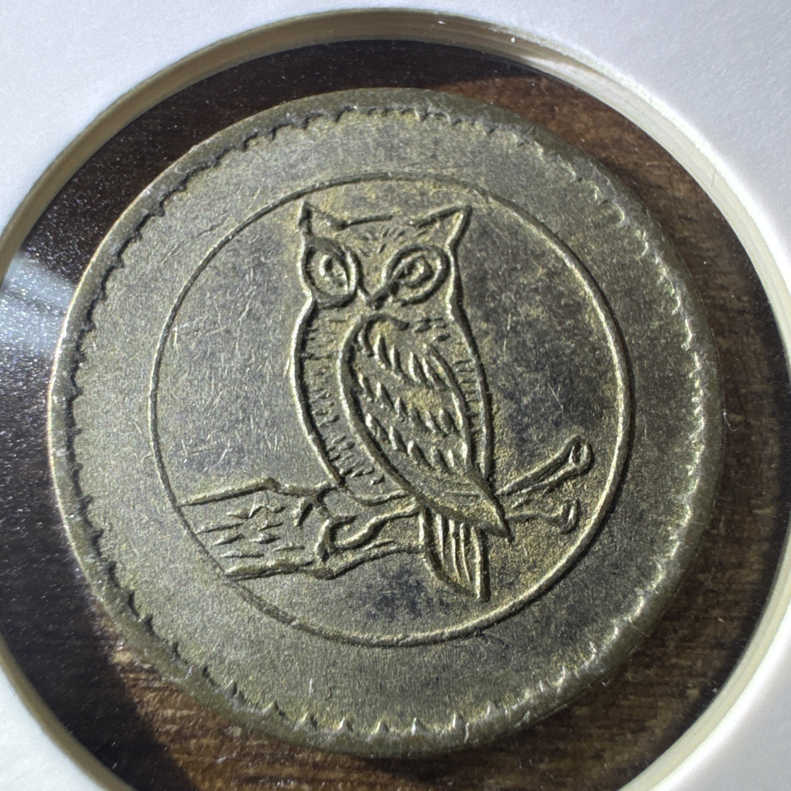 Owl and Stork token Cool Hand Engraved Dies Rare S. Korea Walker Hill ...