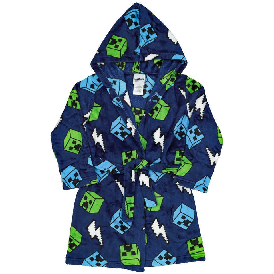 Minecraft Charged Creeper Plush Fleece Hooded Robe and Pajama Set | eBay