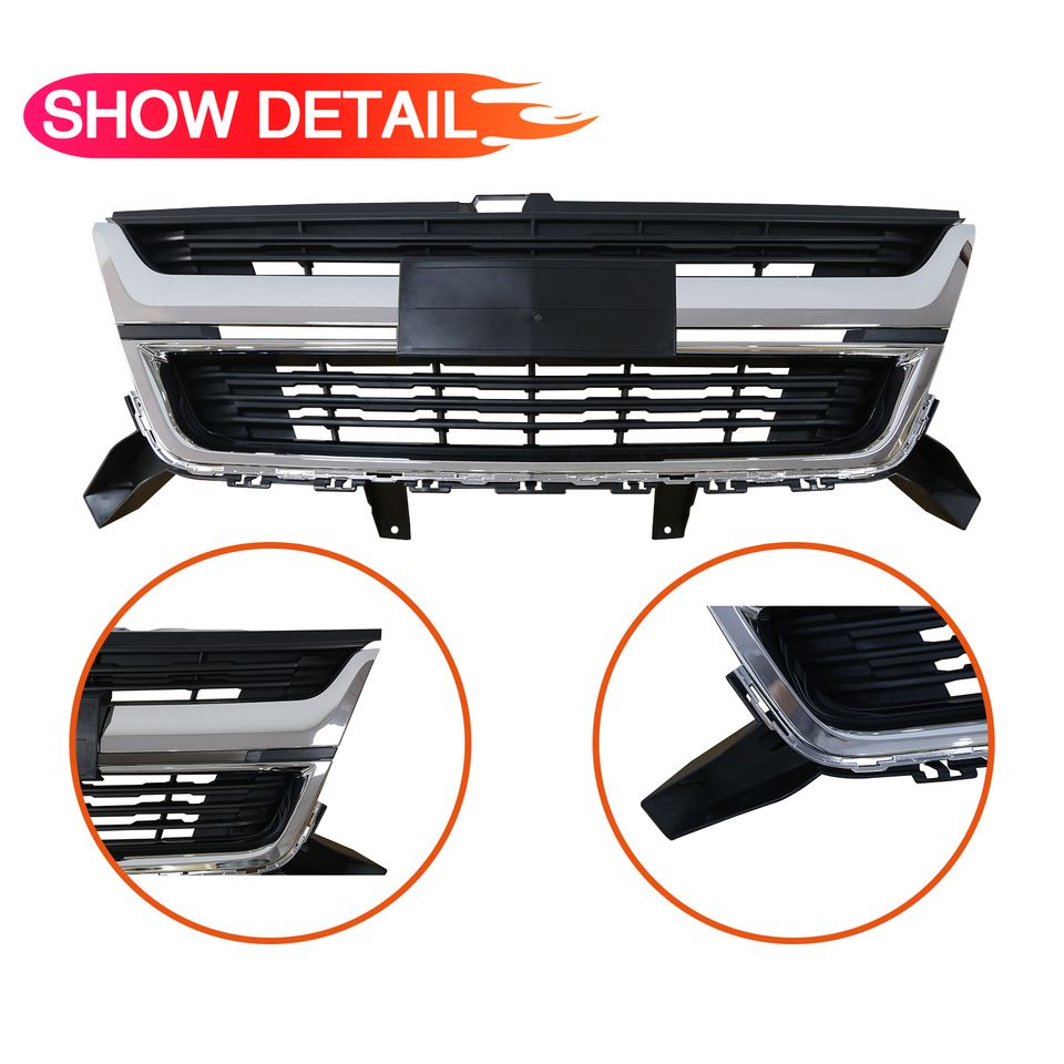 For Chevrolet Colorado Black 2015-2020 Front Bumper Upper Grille W ...