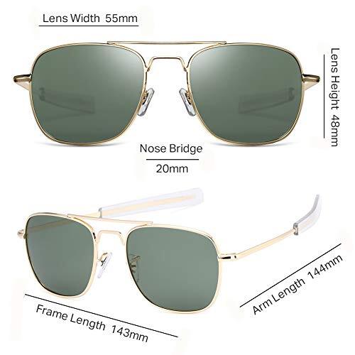 Mens Aviator Sunglasses Polarized 55mm Military Square Shades,Bayonet ...