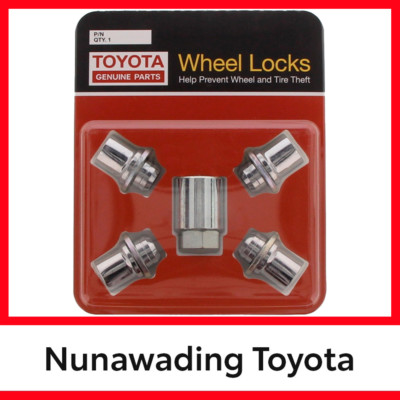 Genuine Toyota Wheel Lock Nut Set 4 Pieces + Security Key | eBay Australia