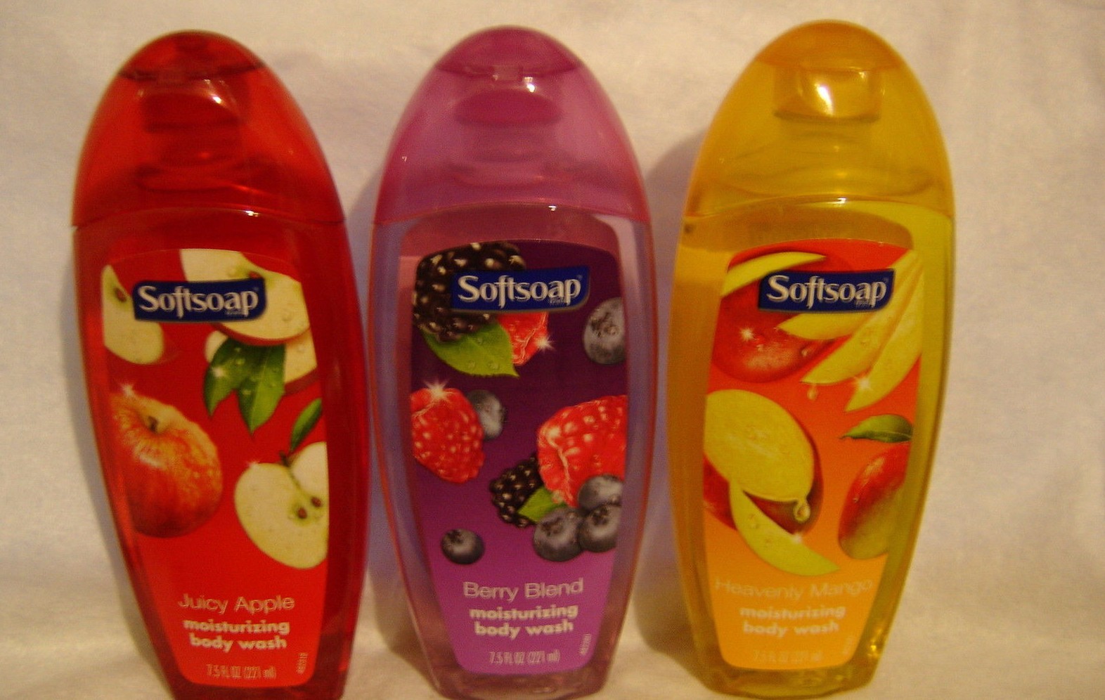 SOFTSOAP*JUICY APPLE/BERRY BLEND/HEAVENLY MANGO*Moisturizing Body Wash ...