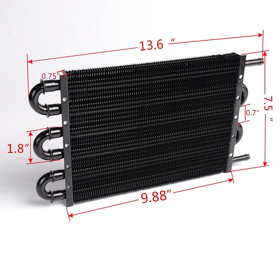 6 Row Universal Remote Transmission Oil Cooler Radiator Converter Kit ...