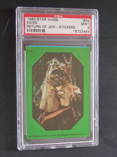 1983 Star Wars, EWOK, Return of the Jedi-Stickers, Green, Card# 24, PSA ...