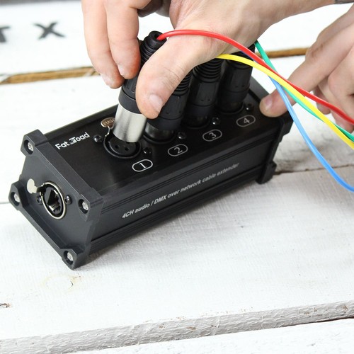 4 Channel DMX Hub XLR Cable Extender 2 Pack Set | RJ45 Ethercon Wire ...