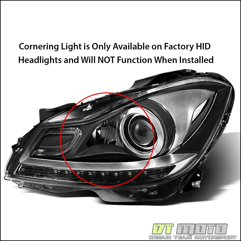 European 2012-2014 Mercedes Benz W204 C250 C300 C350 Halogen LED DRL ...