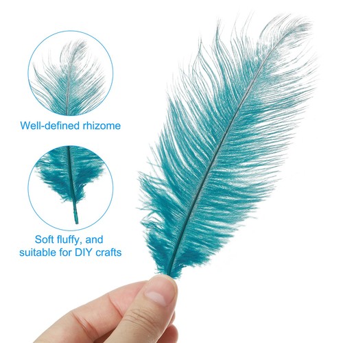 30Pcs 8-10Inch Feathers Artificial Feathers Natural Blue Green (6inch ...
