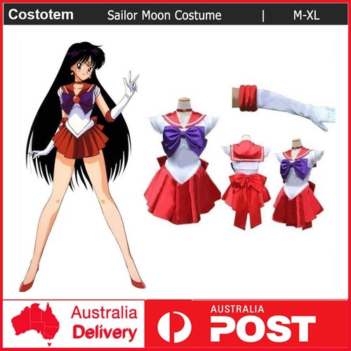 Sailor Moon Mars Red Sailormoon Costume Cosplay Uniform Fancy Dress ...