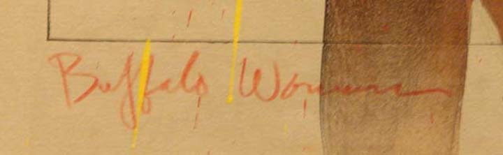 Frank Howell "Buffalo Woman" Fine Art w/custom frame Hand Signed Make ...