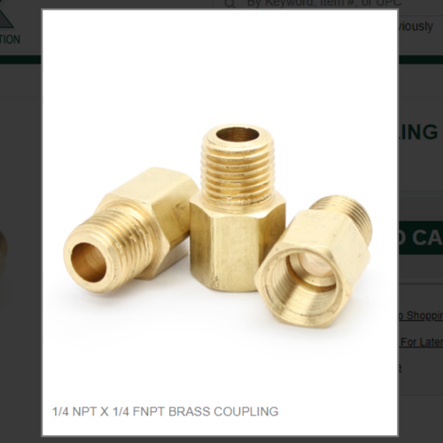 1/4 NPT X 1/4 FNPT BRASS COUPLING # 120-4 This is for (1) One | eBay