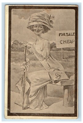 1909 Old Hag Ugly Girl Bonnet For Sale Cheap Sign Posted Antique ...