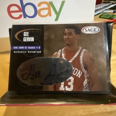 2000 Sage - Authentic Autograph #A17 Gee Gervin /650 (AU, RC) | eBay