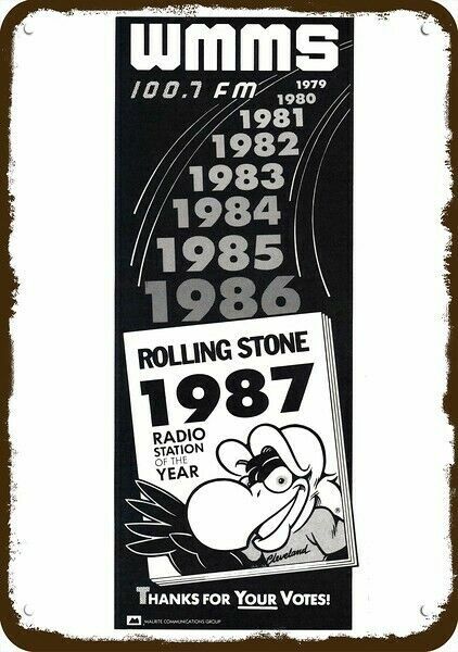 1987 WMMS 100.7 FM Cleveland Radio Station VinLook DECORATIVE REPLICA ...