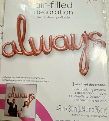 Anagram Letter Always air-filled decoration 49 in x 30 in (124cm x 76cm ...