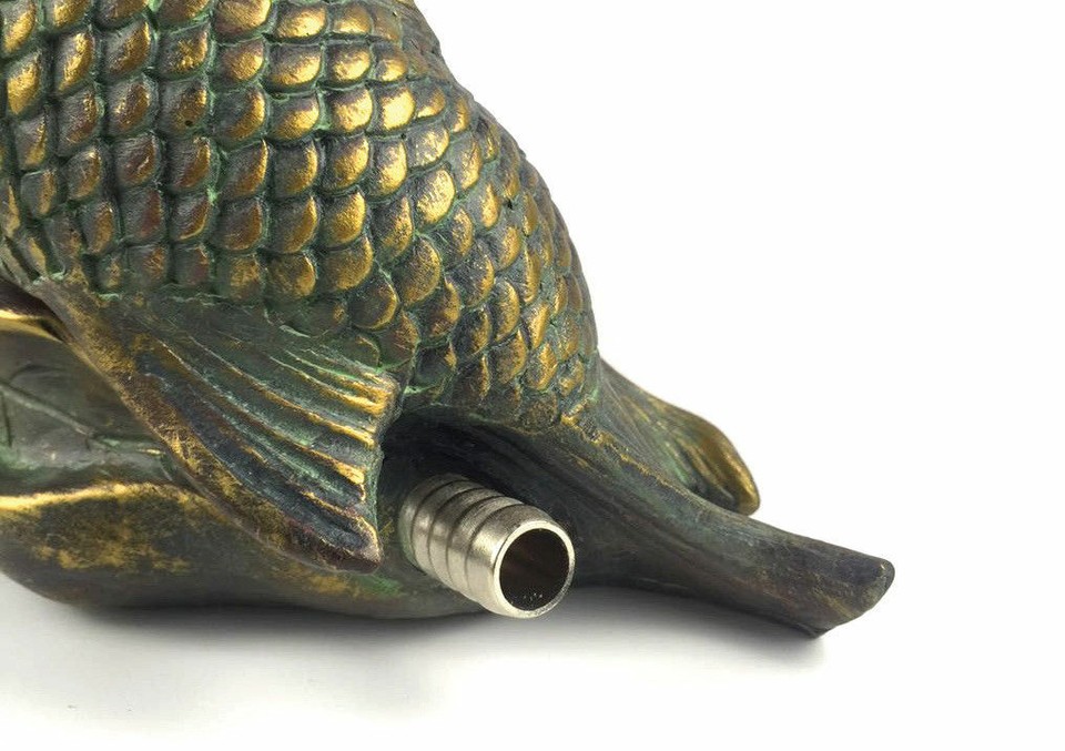 Pondmaster 03770 Spouting Fish Resin Statue Fountain Spitter Garden ...