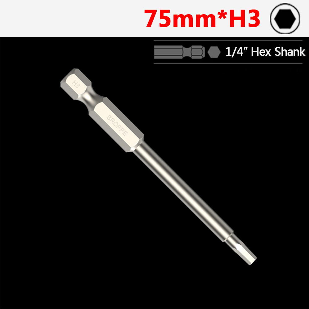50mm-200mm Hex Screwdriver Bit Set 1/4" Hex Shank H1.5 H2 H3 H4 H5 H6 ...